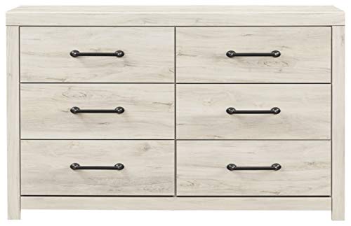 Signature Design by Ashley Cambeck Farmhouse Industrial 6 Drawer Dresser, Whitewash