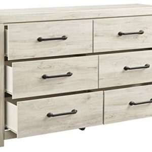 Signature Design by Ashley Cambeck Farmhouse Industrial 6 Drawer Dresser, Whitewash