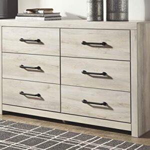 Signature Design by Ashley Cambeck Farmhouse Industrial 6 Drawer Dresser, Whitewash