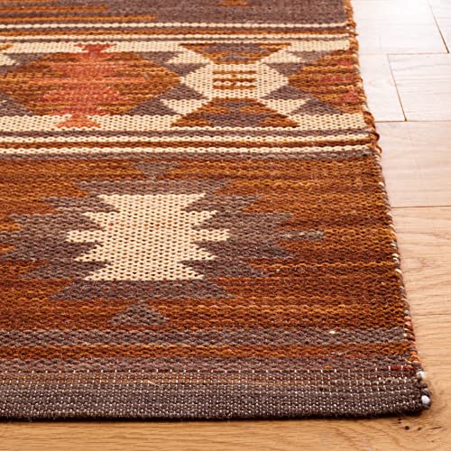 Safavieh Kilim Collection 8' x 10' Brown/Dark Grey KLM331T Handmade Tribal Southwestern Boho Rustic Wool Area Rug