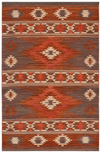 Safavieh Kilim Collection 8' x 10' Brown/Dark Grey KLM331T Handmade Tribal Southwestern Boho Rustic Wool Area Rug