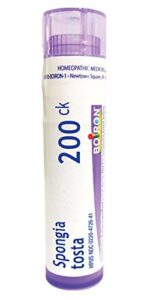 boiron spongia tosta 200 ck, 80 pellets, homeopathic medicine for croupy cough