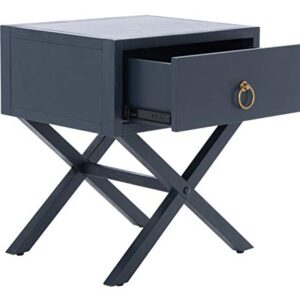 Safavieh Home Collection Odilia Navy and Gold 1-Drawer Nightstand