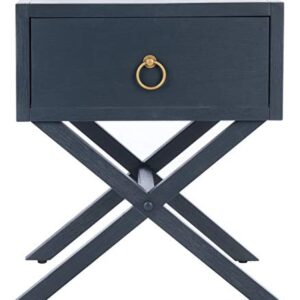 Safavieh Home Collection Odilia Navy and Gold 1-Drawer Nightstand