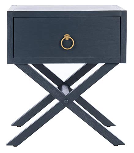 Safavieh Home Collection Odilia Navy and Gold 1-Drawer Nightstand