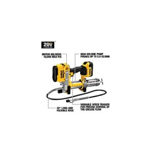 DEWALT 20V MAX Cordless Grease Gun, Tool Only (DCGG571B) , Black