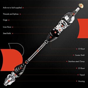 A-Premium CV Axle Shaft Assembly Compatible with Toyota Celica 1994 1995 1996 1997 1998 1999 L4 2.2L, Automatic transmission, Front Right Passenger Side, Replace# 1700-197660