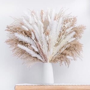 86pcs natural dried pampas grass bouquet,boho home decor bouquet, phragmites dried flowers,bouquet for wedding floral arrangements home decorations