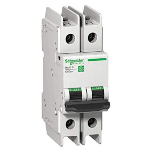 schneider electric m9f43203 thermal magnetic circuit breaker, d curve, multi 9 c60bp series, 3 a, 2 pole, 440 v, din rail