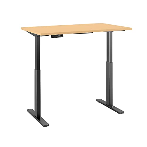 Bush Business Furniture Move 60 Series Height Adjustable Standing Desk, 48W x 30D, Natural Maple with Black Base