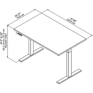 Bush Business Furniture Move 60 Series Height Adjustable Standing Desk, 48W x 30D, Natural Maple with Black Base