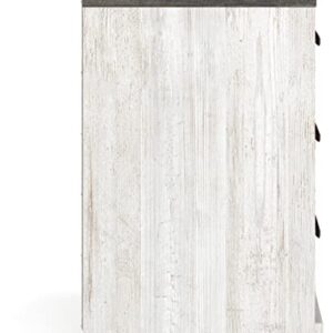 Signature Design by Ashley Shawburn Rustic 3 Drawer Chest of Drawers, White & Gray