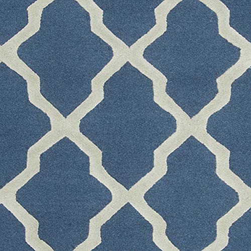 SAFAVIEH Cambridge Collection 12' x 18' Navy Blue/Ivory CAM121G Handmade Trellis Premium Wool Area Rug