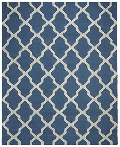 SAFAVIEH Cambridge Collection 12' x 18' Navy Blue/Ivory CAM121G Handmade Trellis Premium Wool Area Rug