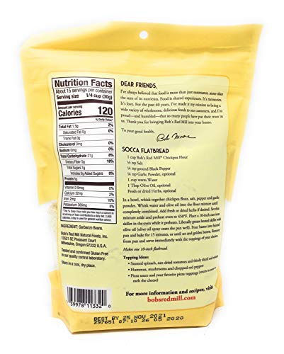 Bobs Red Mill Garbanzo Bean Flour, 16 Ounce ( Pack - 1 )