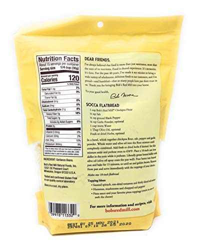 Bobs Red Mill Garbanzo Bean Flour, 16 Ounce ( Pack - 1 )