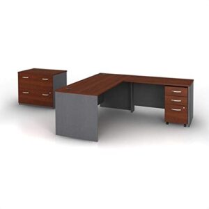 bush business furniture series c 4-piece l-shape computer desk in hansen cherry