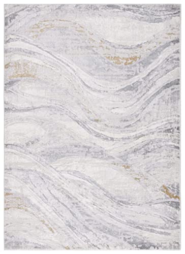 Safavieh Palma Collection 5'5" x 7'7" Beige/Light Grey PAM310A Modern Contemporary Abstract Non-Shedding Area Rug