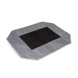 k&h pet products original pet cot replacement cover (cot sold separately) – gray/black mesh, large 30 x 42 inches