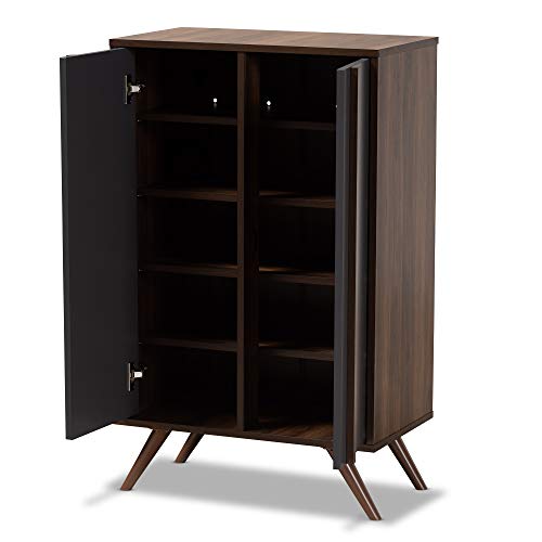 Baxton Studio Shoe Cabinets, Grey/Walnut