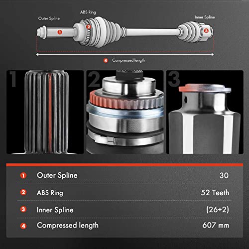 A-Premium CV Axle Shaft Assembly Compatible with Hyundai Santa Fe 2013-2018, Santa Fe XL 2019 & Kia Sorento 2014-2015, V6 3.3L, Front Right Passenger Side, Replace# HY-8235, 1700-660776