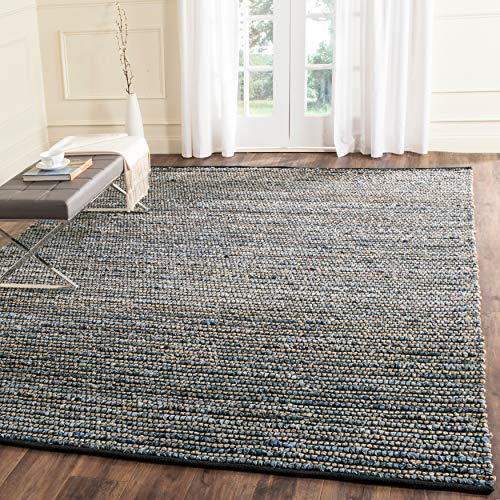 SAFAVIEH Cape Cod Collection 2'3" x 6' Blue CAP365A Handmade Flatweave Braided Cotton & Jute Runner Rug