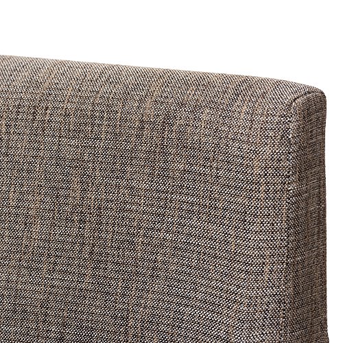 Baxton Studio Nexus Mid-Century Modern Walnut Wood Finishing and Gravel Fabric Upholstered Arm Chair