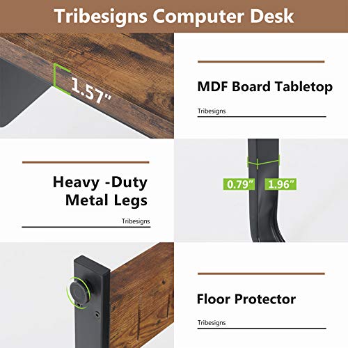 Tribesigns Computer Desk with Drawers, 59 Inch Executive Office Desk with File Drawer, Retro Gaming Writing Desk with CPU Cabinet for Home Office Study (Rustic)