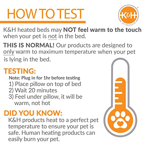 K&H Pet Products Deluxe Lectro-Kennel Heated Pad Medium Gray 16.5" x 22.5" 60W