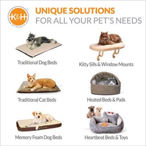 K&H Pet Products Heated Pet Bed Warmer Waterproof Pet Heating Pad Tan X-Large 15.75 X 25.5 Inches