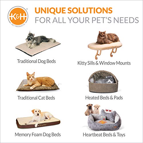 K&H Pet Products Heated Pet Bed Warmer Waterproof Pet Heating Pad Tan X-Large 15.75 X 25.5 Inches