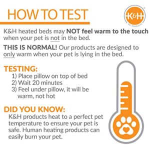 K&H Pet Products Heated Pet Bed Warmer Waterproof Pet Heating Pad Tan X-Large 15.75 X 25.5 Inches