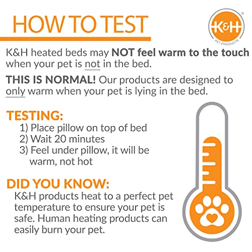 K&H Pet Products Heated Pet Bed Warmer Waterproof Pet Heating Pad Tan X-Large 15.75 X 25.5 Inches