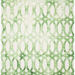 SAFAVIEH Dip Dye Collection 8' x 10' Ivory / Green DDY675B Handmade Moroccan Watercolor Premium Wool Area Rug