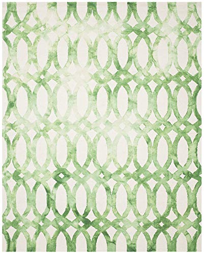 SAFAVIEH Dip Dye Collection 8' x 10' Ivory / Green DDY675B Handmade Moroccan Watercolor Premium Wool Area Rug