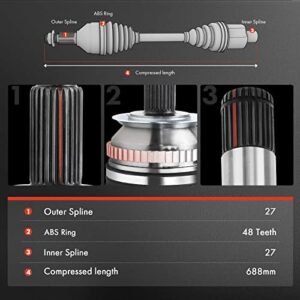 A-Premium CV Axle Shaft Assembly Compatible with Kia Rondo 2007 2008 2009 2010 2011, L4 2.4L, Front Left Driver Side, Replace# 66-3529, 495011D201