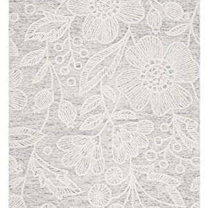 Safavieh Jardin Collection 5' x 8' Grey/Ivory JAR727F Handmade Floral Wool Area Rug