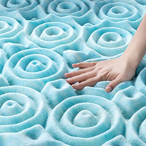 Zinus 2 Inch Green Tea Cooling Gel Memory Foam Zoned Support Mattress Topper, Full