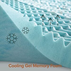 Zinus 2 Inch Green Tea Cooling Gel Memory Foam Zoned Support Mattress Topper, Full