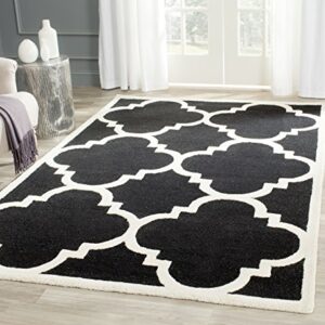 SAFAVIEH Cambridge Collection 5' x 8' Black/Ivory CAM140E Handmade Moroccan Trellis Premium Wool Area Rug