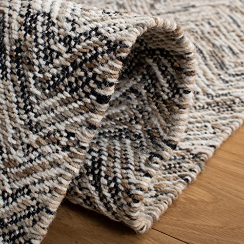 Safavieh Kilim Collection 3' x 5' Beige/Black KLM729B Flat Weave Contemporary Chevron Wool Area Rug