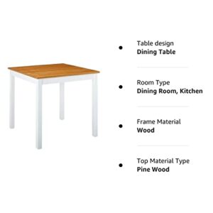 Zinus Becky Farmhouse Square Wood Dining Table