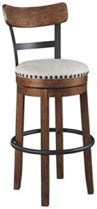 signature design by ashley valebeck 30″ farmhouse pub height barstool, brown