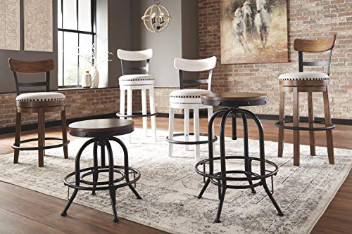 Signature Design by Ashley Valebeck 30" Farmhouse Pub Height Barstool, Brown