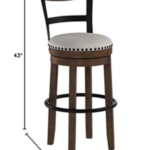 Signature Design by Ashley Valebeck 30" Farmhouse Pub Height Barstool, Brown