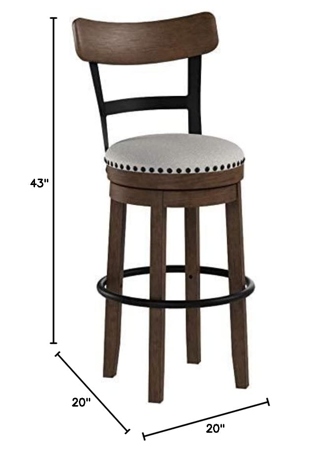 Signature Design by Ashley Valebeck 30" Farmhouse Pub Height Barstool, Brown