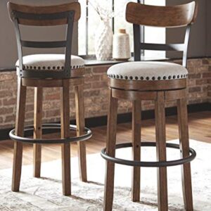 Signature Design by Ashley Valebeck 30" Farmhouse Pub Height Barstool, Brown