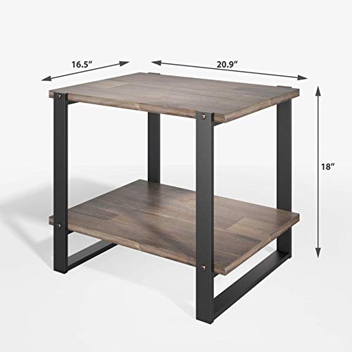 ZINUS Brock 21 Inch Solid Wood Side Table / End Table / Easy Assembly