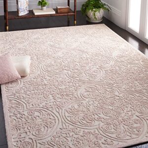 martha stewart collection by safavieh 9′ x 12′ ivory/pink msr3511u handmade contemporary wool area rug