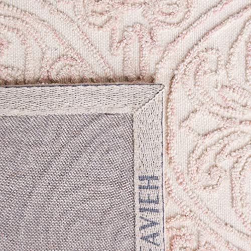 MARTHA STEWART Collection by SAFAVIEH 9' x 12' Ivory/Pink MSR3511U Handmade Contemporary Wool Area Rug